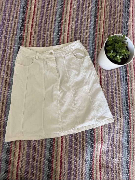 Willi Smith | Skirts | Willi Smith Cream Aline Denim Skirt Size 6 ...